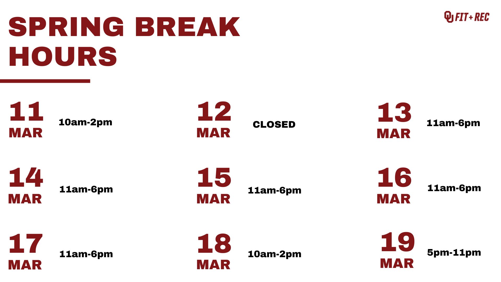 Healthy Spring Break Tips – OU Fitness and Recreation